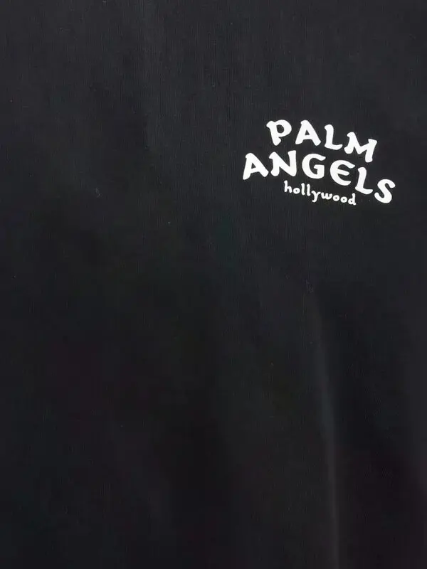 Palm Angels Logo-print Palm-tree T-shirt - Black