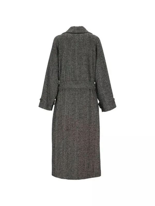 KRISTINA TI Herringbone-pattern Double-breasted Coat