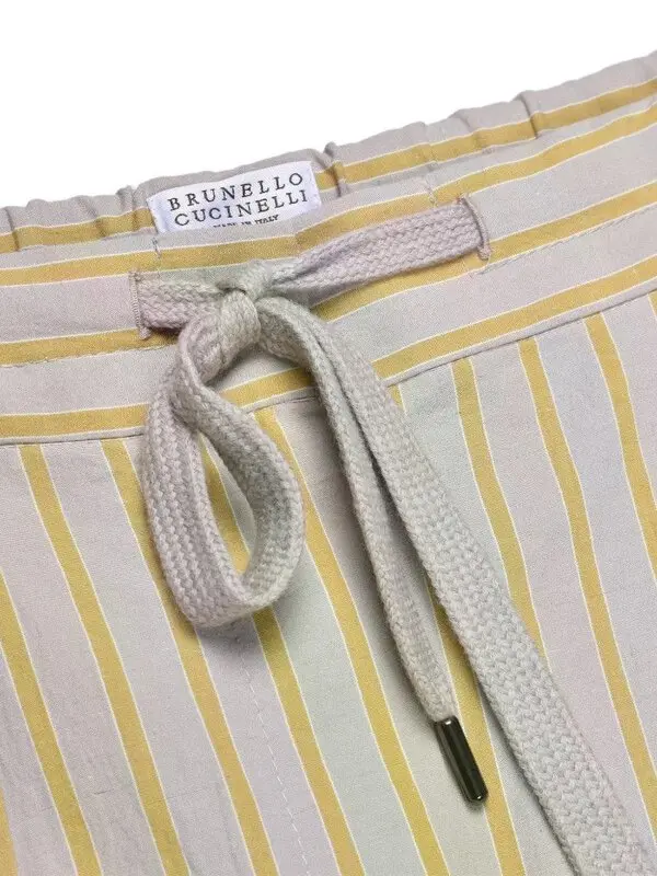 Brunello Cucinelli Striped Drawstring-waist Trousers