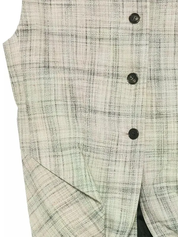 LITKOVSKA Check-pattern Draped Vest