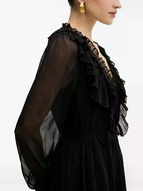 MORGAN Ruffled Long-sleeve Mini Dress