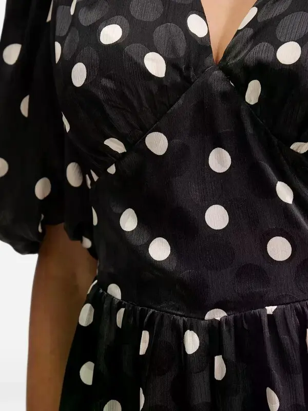MORGAN Polka-dot Puff-sleeve Mini Dress