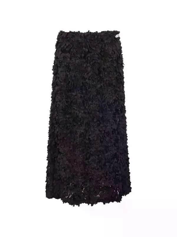 NOUMENO CONCEPT Petal Appliqué Midi Skirt