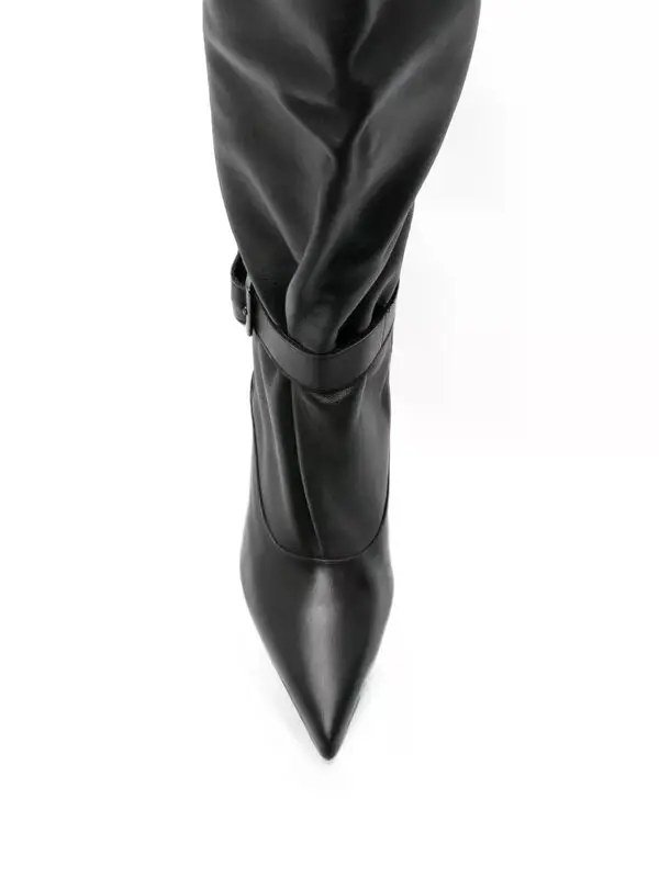 GISEL B Buckle-strap Pointed-toe Boots