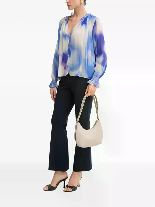 MORGAN Tie-dye Ruffled Shirt