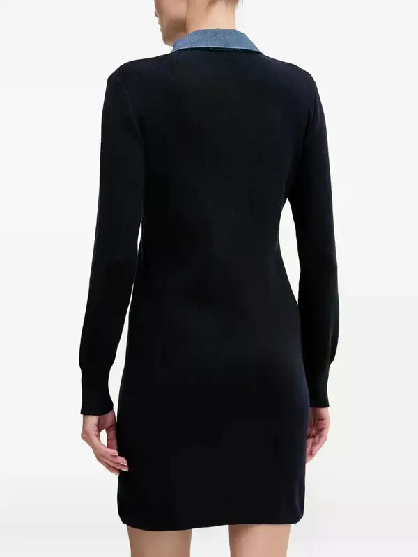 MORGAN Denim-panel Button-up Mini Dress