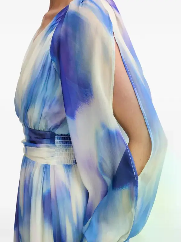MORGAN Abstract Print Maxi Dress With Slit Sleeves