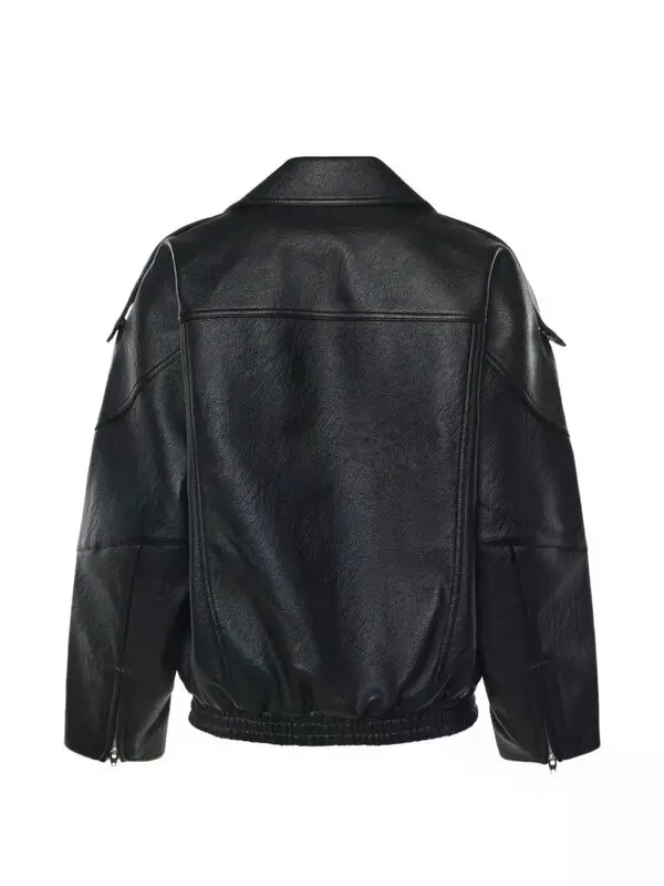 THE FRANKIE SHOP Hudson Faux-leather Zip-up Jacket - Black