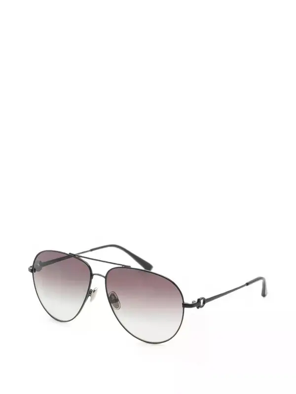 FERRAGAMO Gancini Pilot Sunglasses - Black