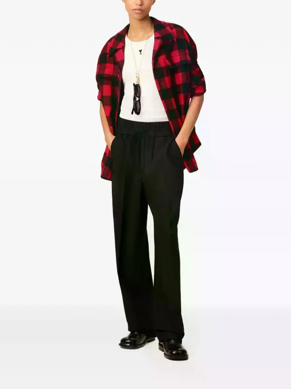 AMI Paris Wide Checkered Wool Overshirt