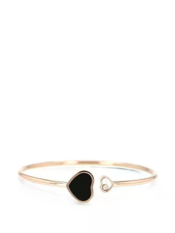 Chopard 2020s Happy Hearts Onyx And Diamond Bracelet
