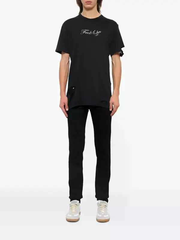 MASTERMIND WORLD Distressed Slogan-print T-shirt