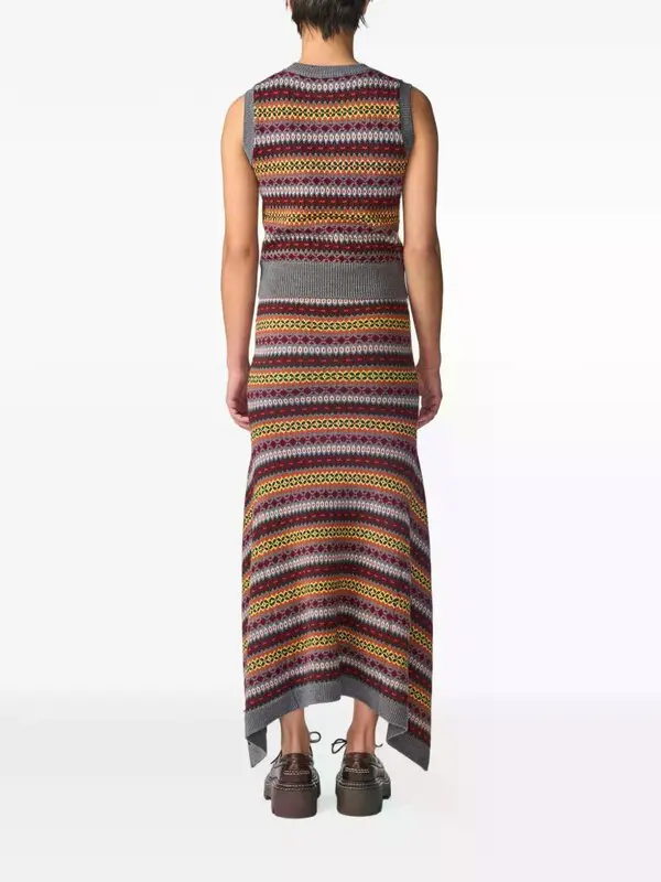 Monse Fair Isle Asymmetric Skirt