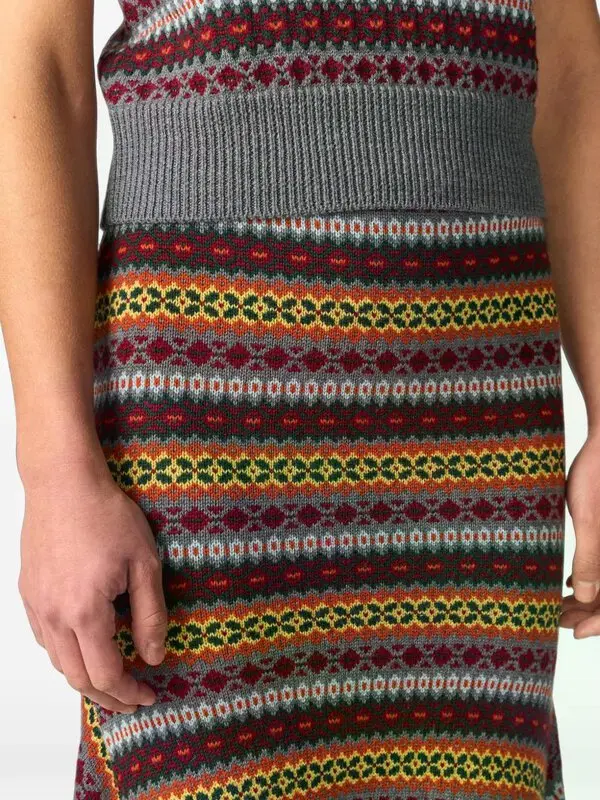 Monse Fair Isle Asymmetric Skirt