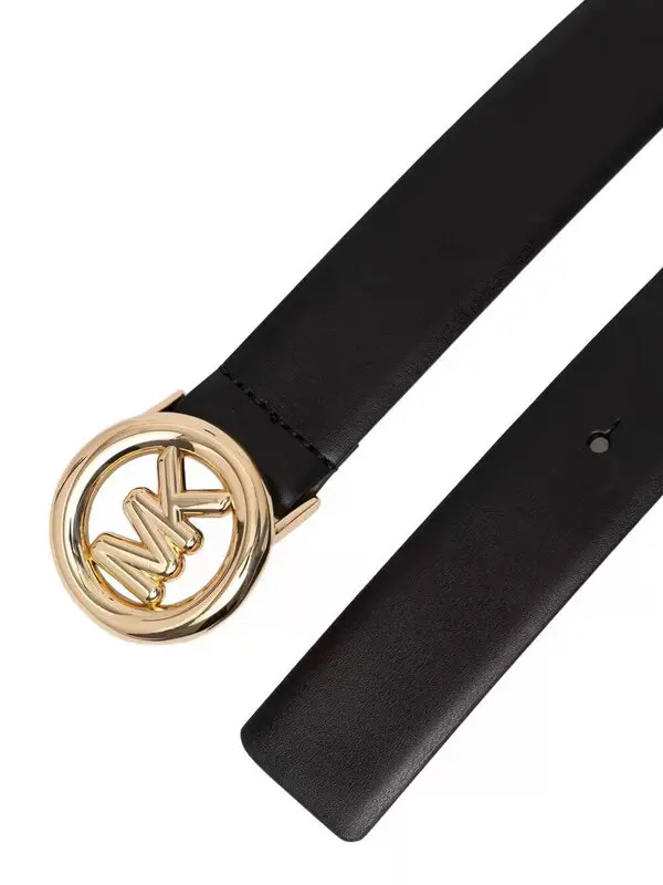 Michael Kors Logo Plaque Leather Belt