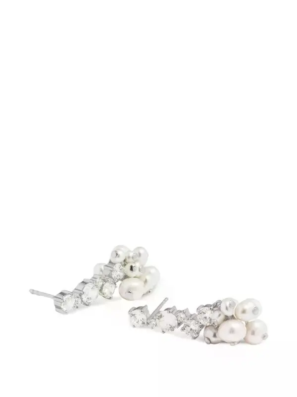 Completedworks Pearl And Zirconia Drop Earrings