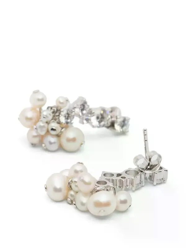 Completedworks Pearl And Zirconia Drop Earrings