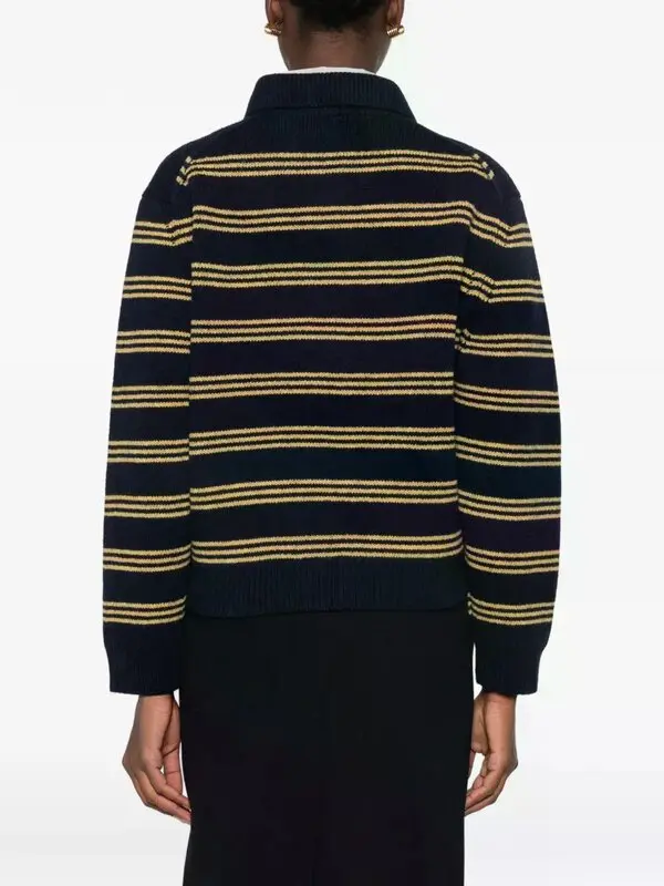Miu Miu Striped Zip-up Cardigan