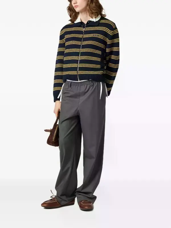 Miu Miu Striped Zip-up Cardigan - Multicolor