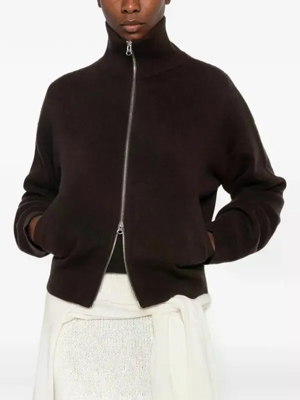 Extreme Cashmere Zip-up High Neck Sweater