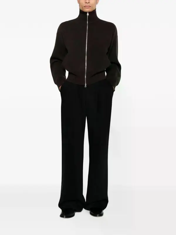 Extreme Cashmere Zip-up High Neck Sweater - Brown