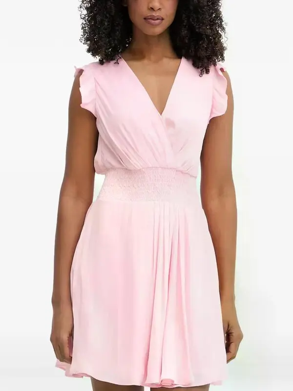 MORGAN Ruffled Smocked-waist Mini Dress