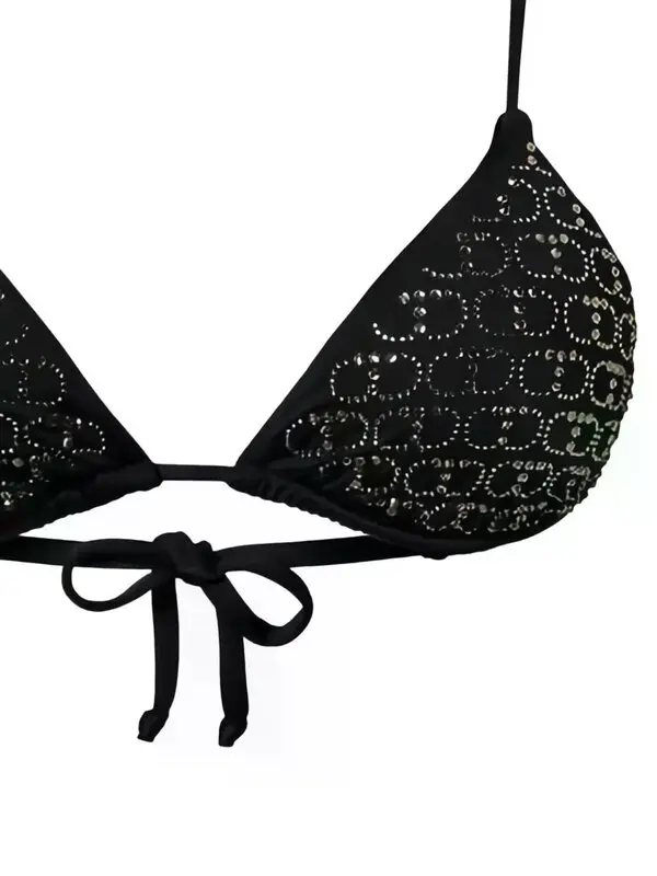 TWINSET Embellished Triangle Bikini Top - Black