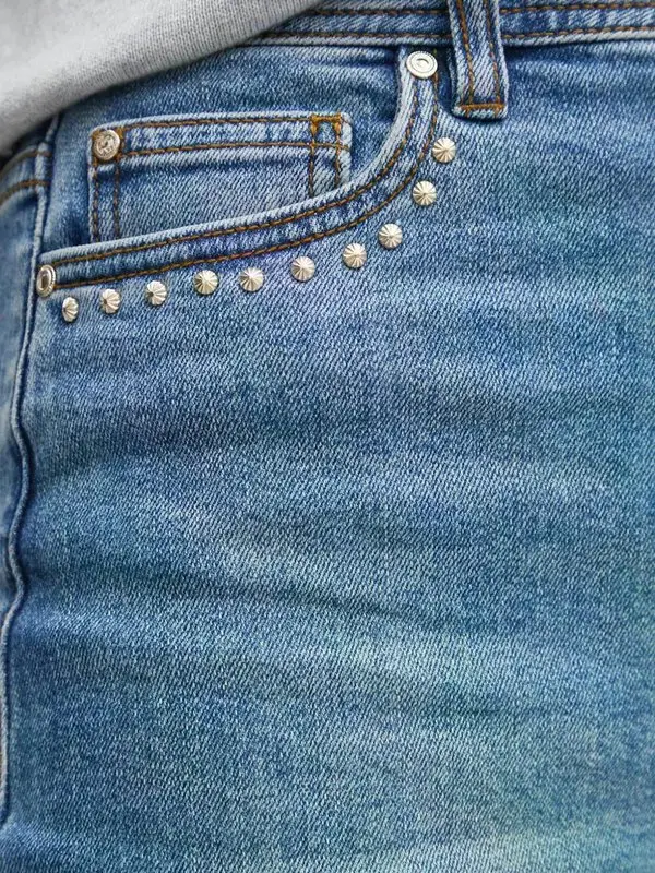 MORGAN Stud Embellished Stonewashed Jeans