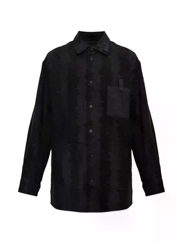 Y3 Deco Stitch Distressed-effect Patch-pocket Shirt