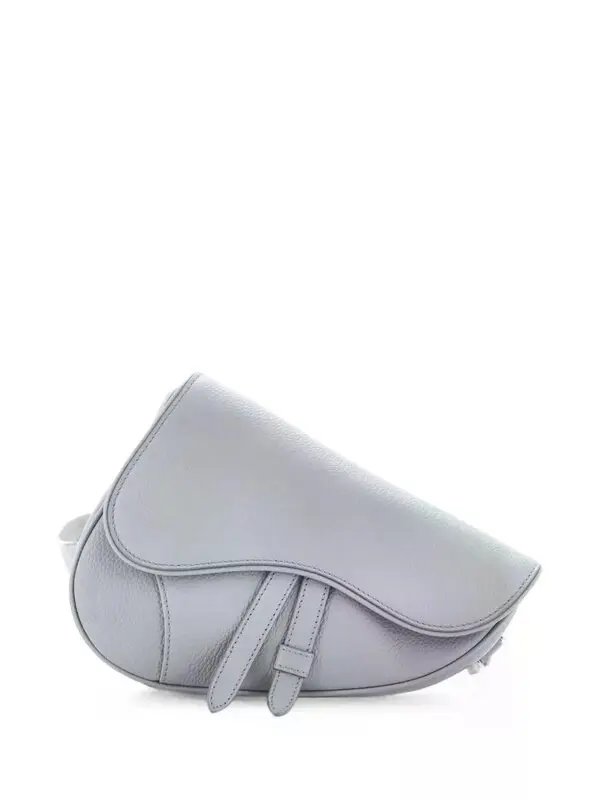 Dior Saddle Leather Mini Crossbody Bag - Grey