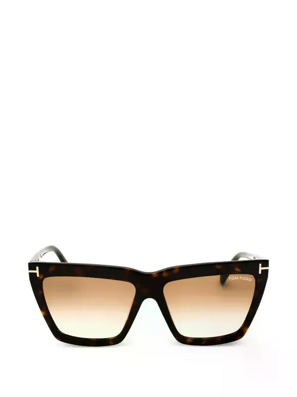 TOM FORD Tortoiseshell-effect Rectangle-frame Sunglasses - Brown