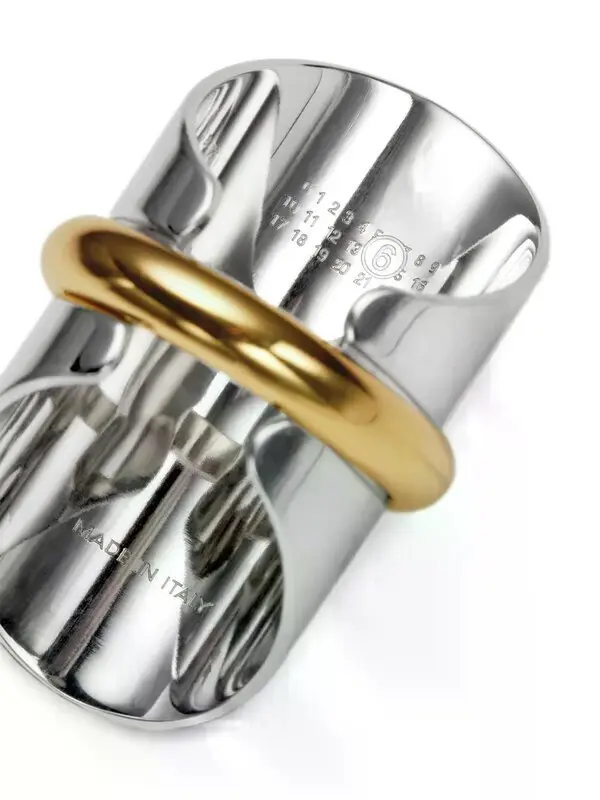 MAISON MARGIELA Cylindrical Band Ring With Gold-plated Detail