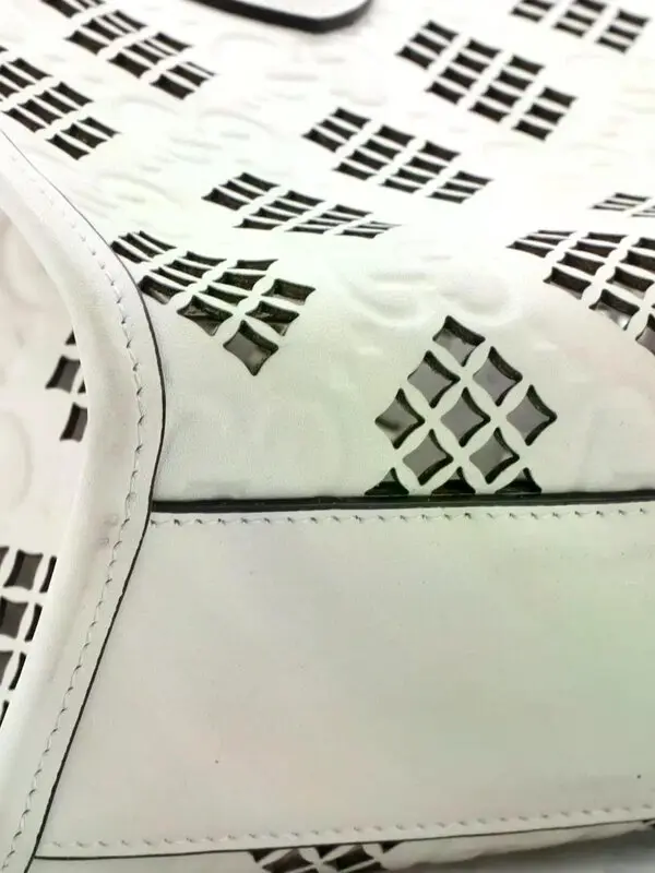 Gucci Convertible Gg Debossed Laser Cut Leather Small Tote Bag