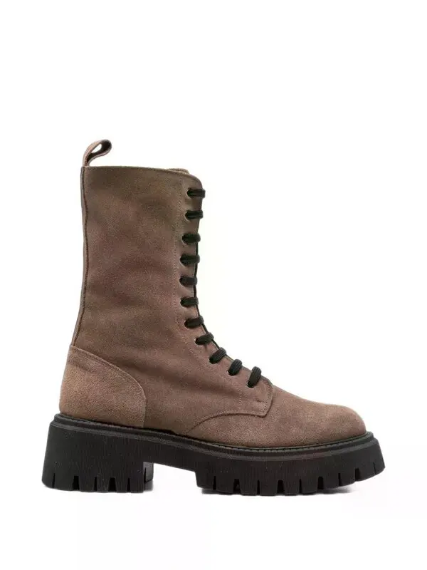 GISEL B Lace-up Suede Boots - Brown