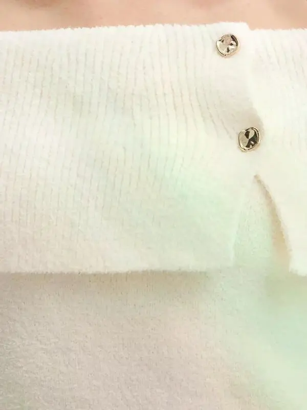 MORGAN Off-shoulder Button-detail Mini Dress