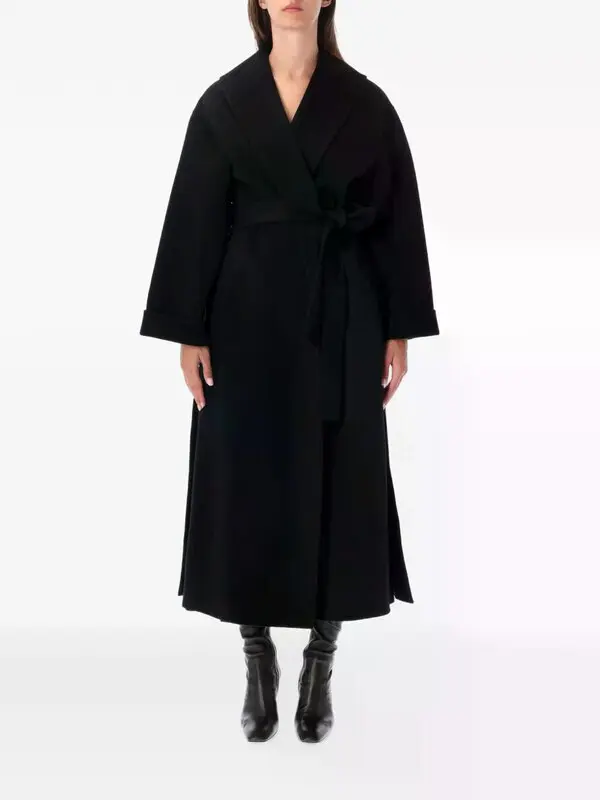 BY MALENE BIRGER Belted Shawl-collar Coat - Black