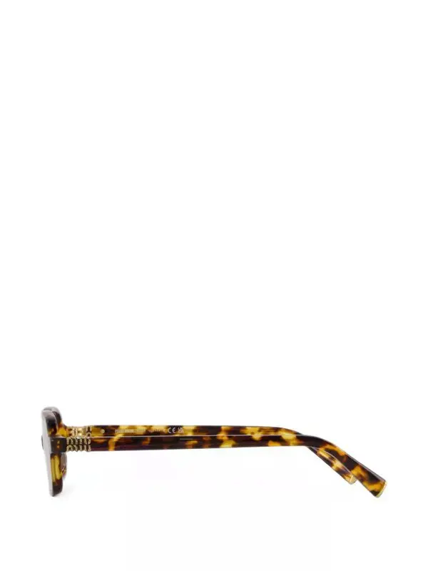 Miu Miu Tortoiseshell-effect Rectangle-frame Sunglasses