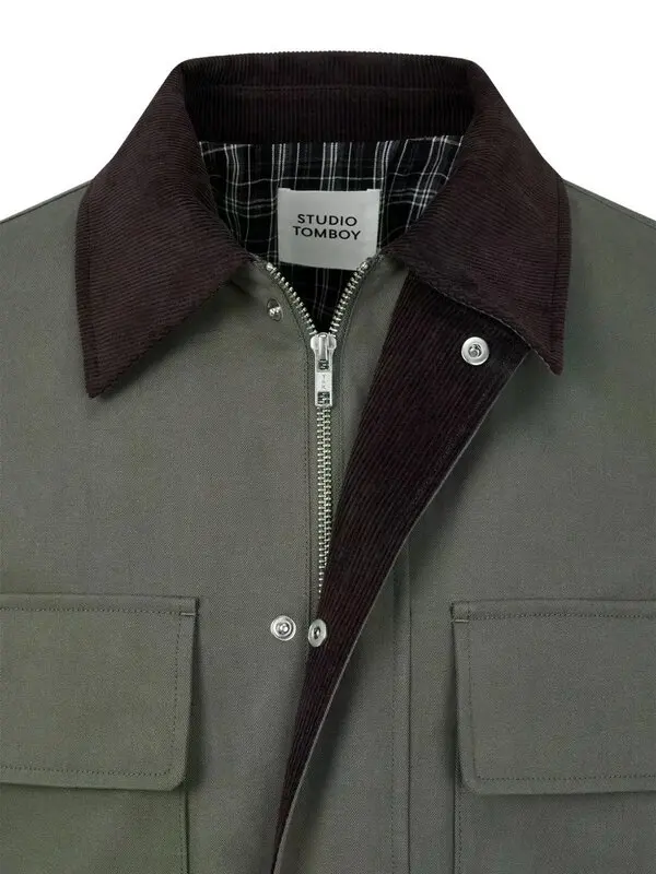 STUDIO TOMBOY Corduroy-collar Flap-pocket Shirt Jacket