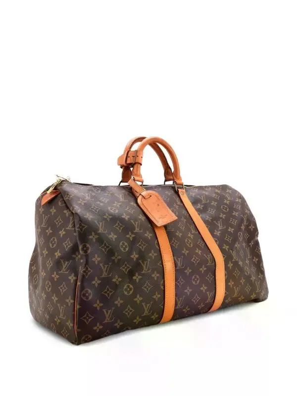 LOUIS VUITTON Monogram Canvas Keepall 50 Travel Bag - Brown