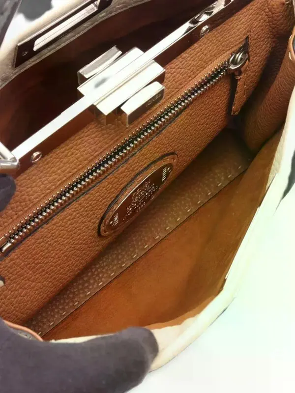 Fendi 2010s Peekaboo Leather Tote Bag