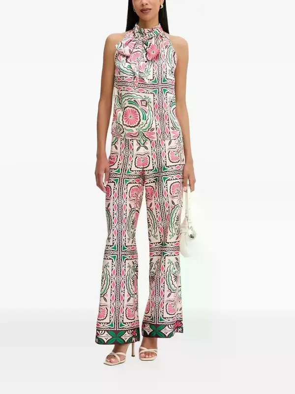 MORGAN Geometric-print Wide-leg Trousers