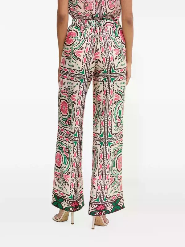 MORGAN Geometric Print Wide-leg Trousers