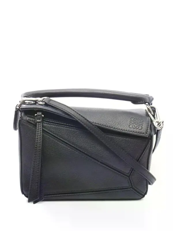Loewe Leather Mini Puzzle Tote Bag - Black