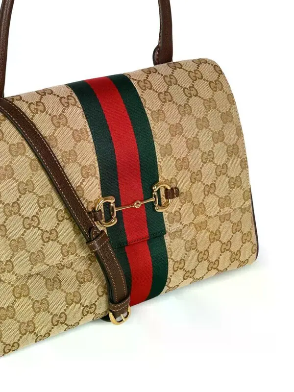 Gucci Medium Paparazzo Top Handle Bag With Web Detailing