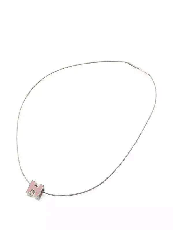 Hermès 2010s Cage D'h Ash H-cube Necklace