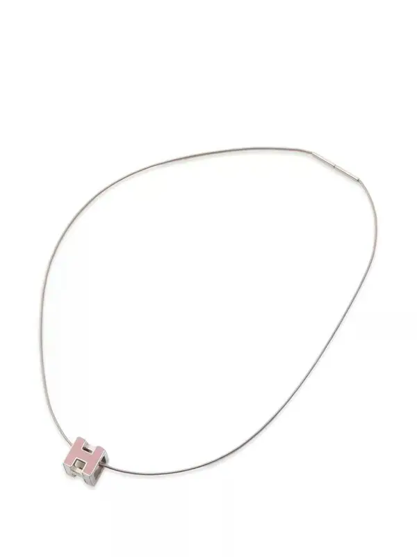 Hermès Tone H-cube Pendant Necklace - Silver