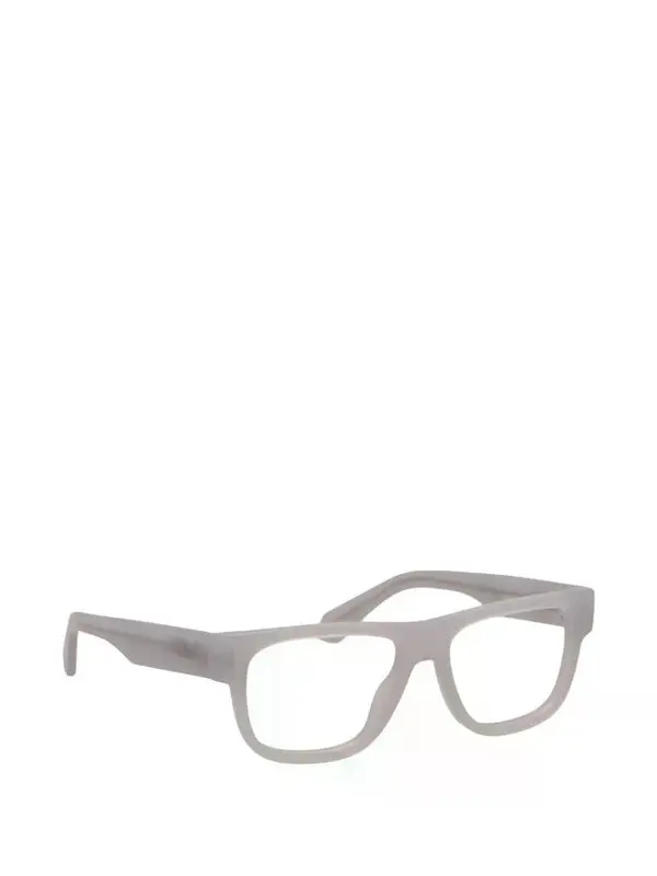 Off-White Polished Finish Rectangle Frame Eyeglasses