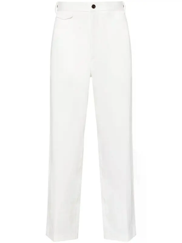 Gucci Web-detail Cotton Trousers - Neutrals