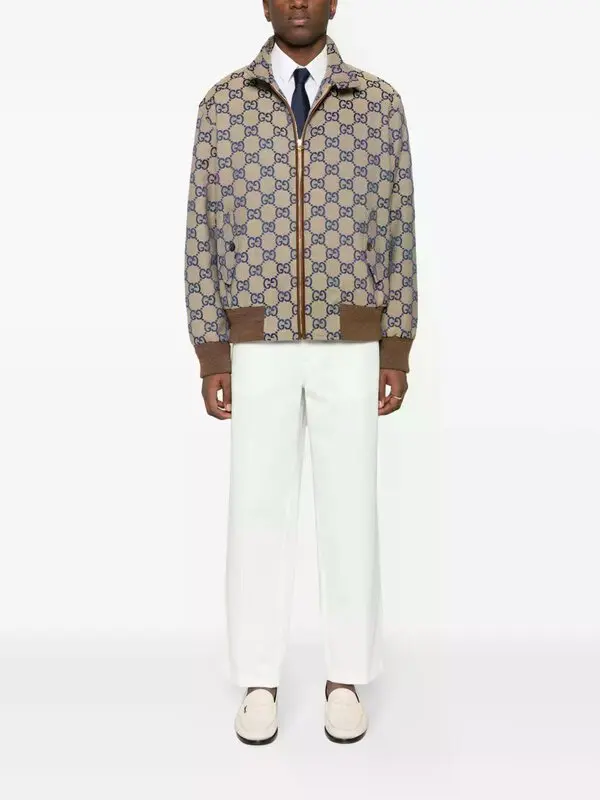 Gucci Web-detail Cotton Trousers