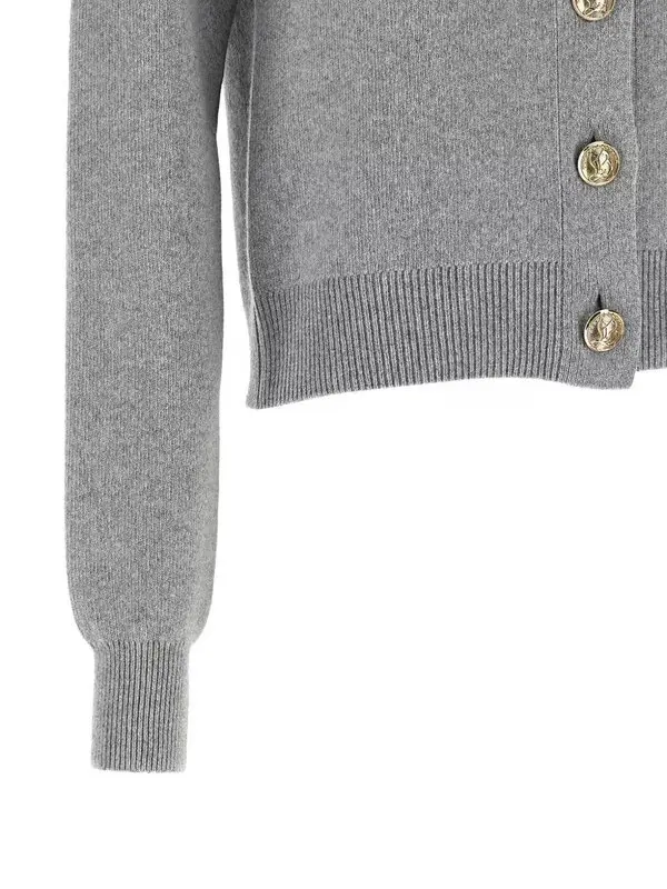 Balmain Engraved-button Crew-neck Cardigan